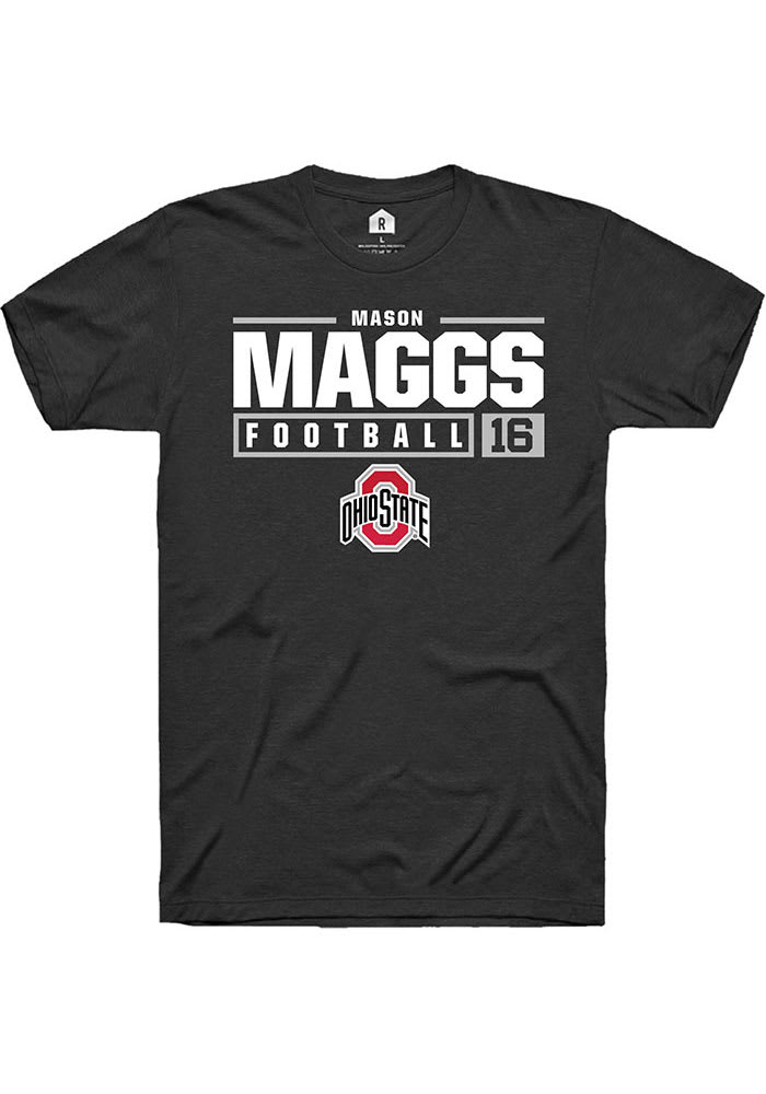 Mason Maggs Ohio State Buckeyes Rally BLACK NIL Stacked Box Short ...