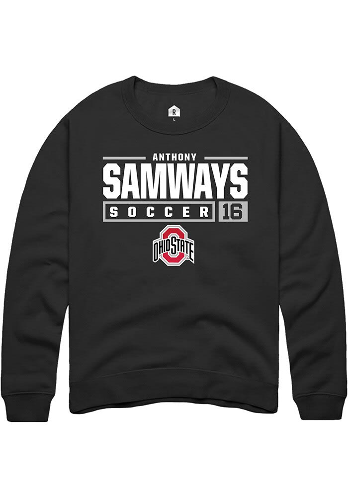 Anthony Samways Ohio State Buckeyes Mens BLACK NIL Stacked Box Crew ...