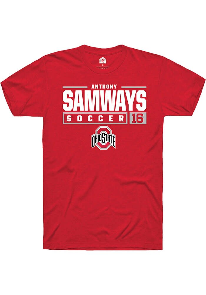 Anthony Samways Ohio State Buckeyes Rally RED NIL Stacked Box Short ...
