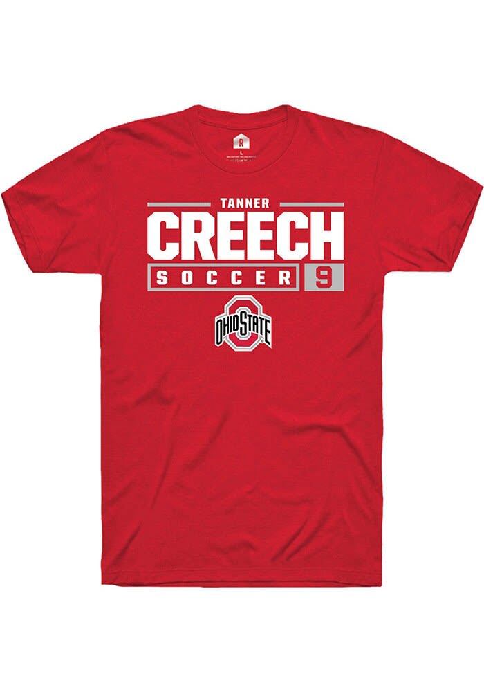 Tanner Creech Ohio State Buckeyes Rally RED NIL Stacked Box Short ...