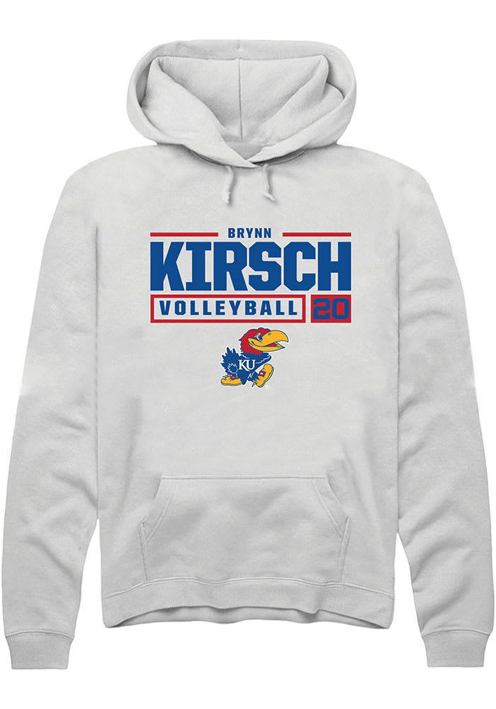 Brynn Kirsch Kansas Jayhawks Mens NIL Stacked Box Hoodie - WHITE
