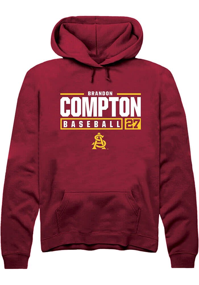Brandon Compton Arizona State Sun Devils Mens MAROON NIL Stacked Box ...