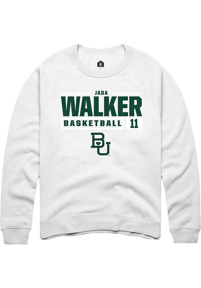 Jada Walker Baylor Bears Mens WHITE NIL Stacked Box Crew Sweatshirt ...