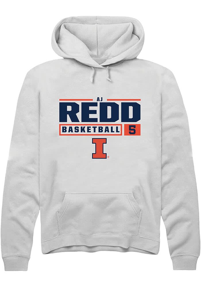 AJ Redd Illinois Fighting Illini Mens WHITE NIL Stacked Box Hoodie ...