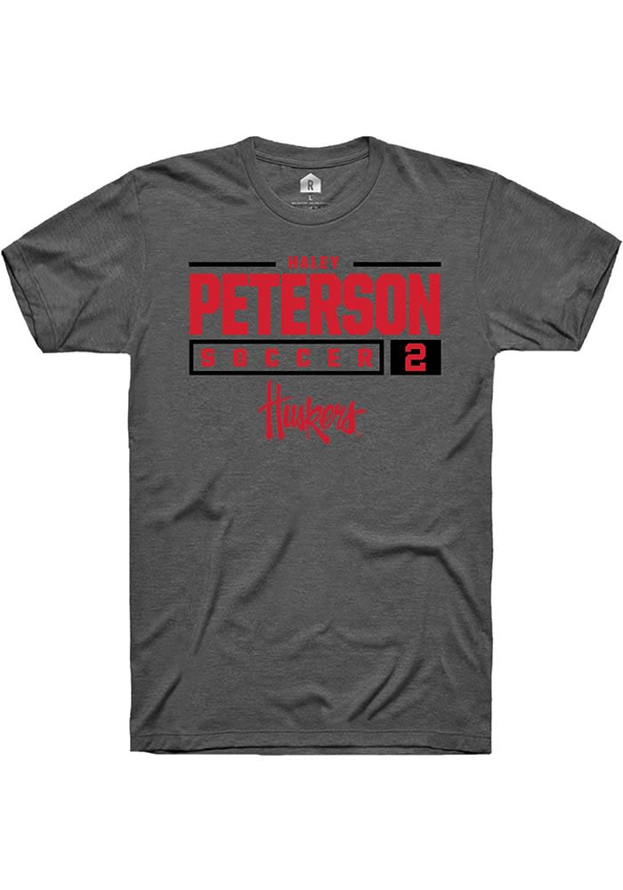 Haley Peterson DARKGREY Nebraska Cornhuskers NIL Stacked Box Short ...