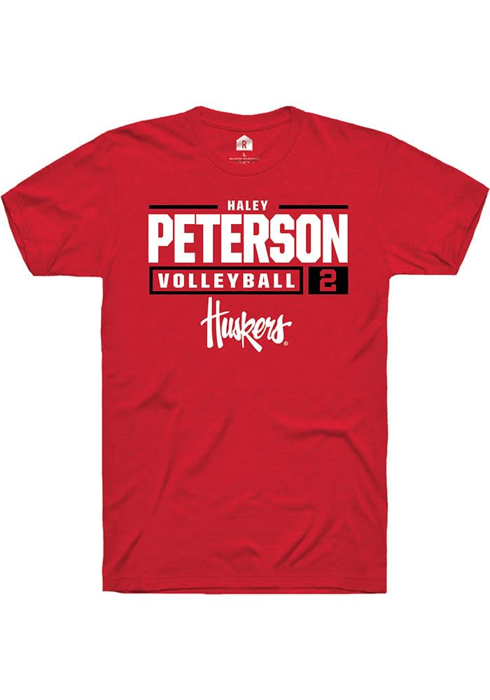 Haley Peterson RED Nebraska Cornhuskers NIL Stacked Box Short Sleeve T ...