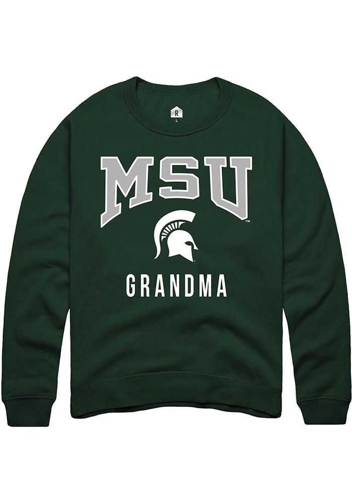 Summit Sportswear Michigan State Spartans Mens GREEN Grandma Crew ...