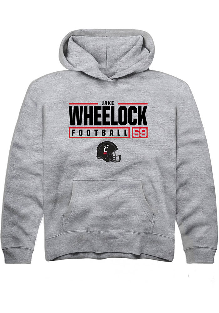 Jake Wheelock Cincinnati Bearcats Youth NIL Stacked Box SPORTGREY Long ...