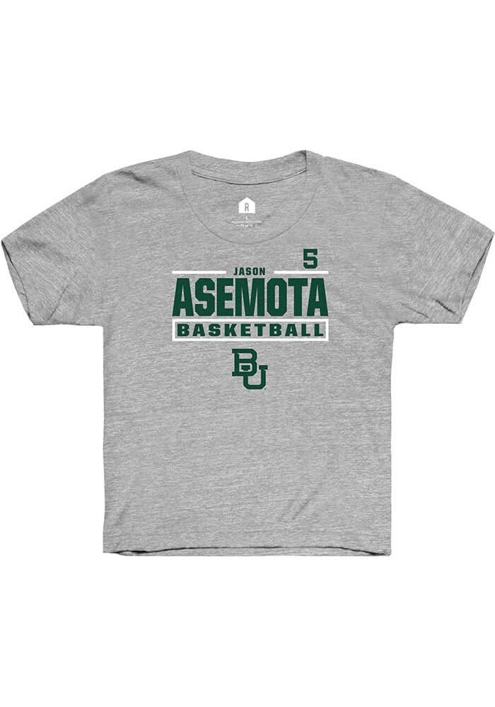 Baylor Bears Jason Asemota Youth NIL Stacked Box SPORTGREY Short Sleeve ...