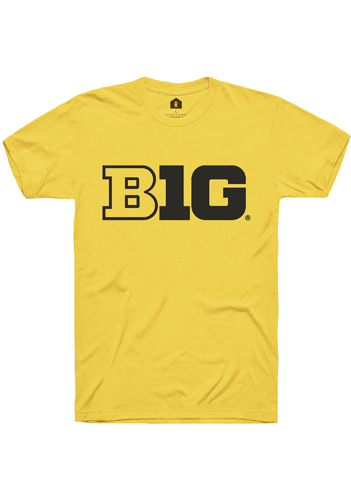 Rally YELLOW Big Ten Primary Logo Short Sleeve T Shirt - 24779828