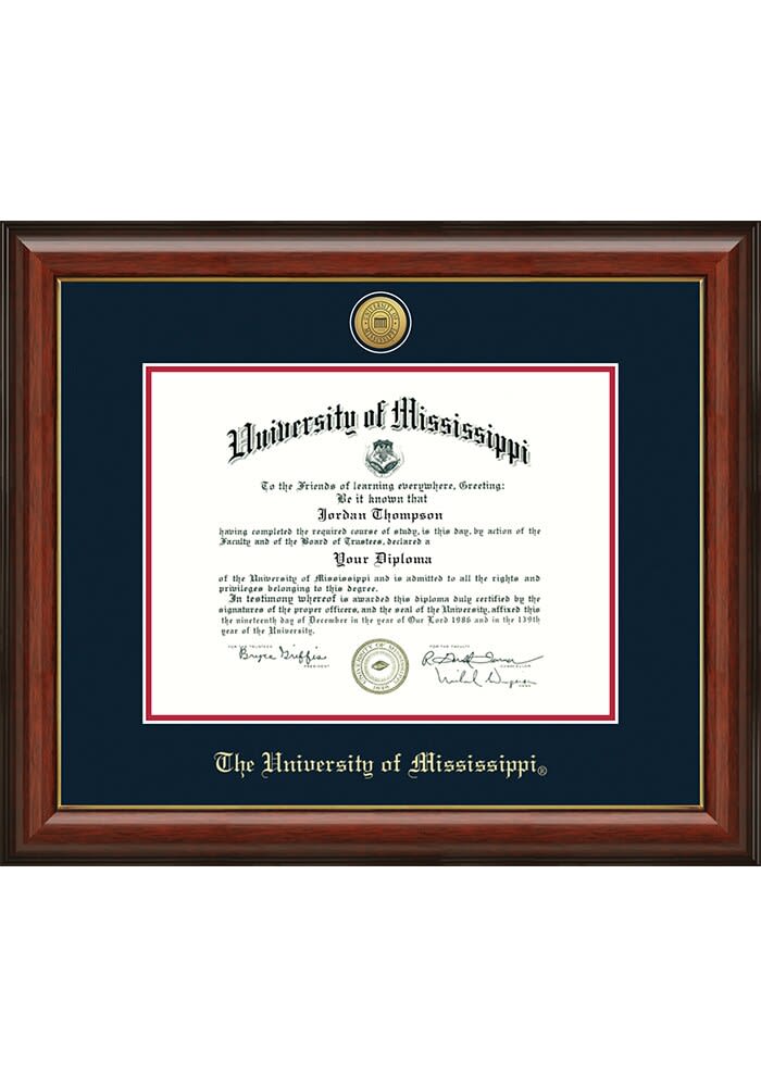 Ole Miss Rebels Brown Lancaster Diploma Frame - 24840516