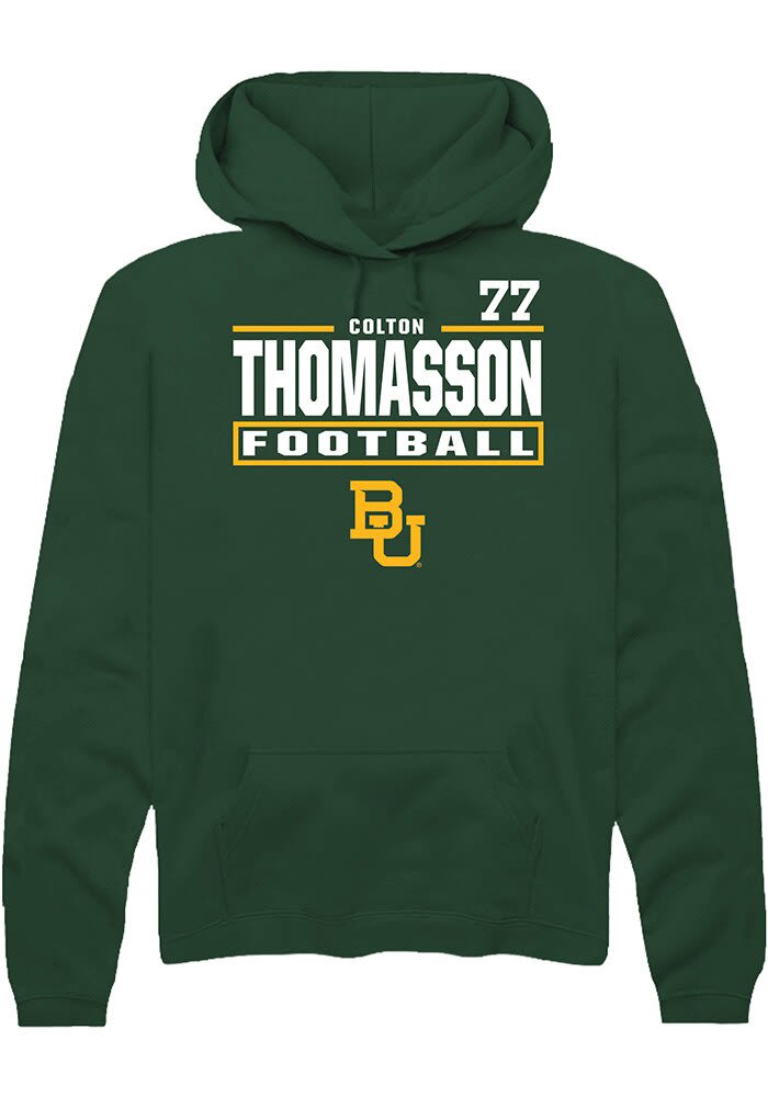Colton Thomasson Baylor Bears Mens GREEN NIL Stacked Box Player Hood ...