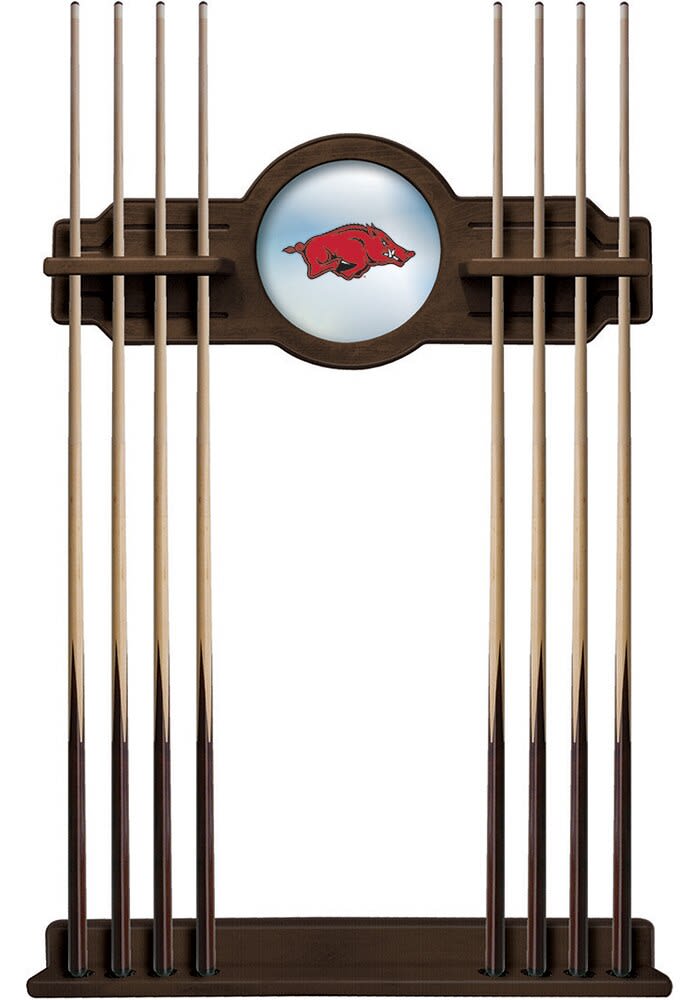 Arkansas Razorbacks Solid Wood Cue Rack Pool Table BROWN - 25278020