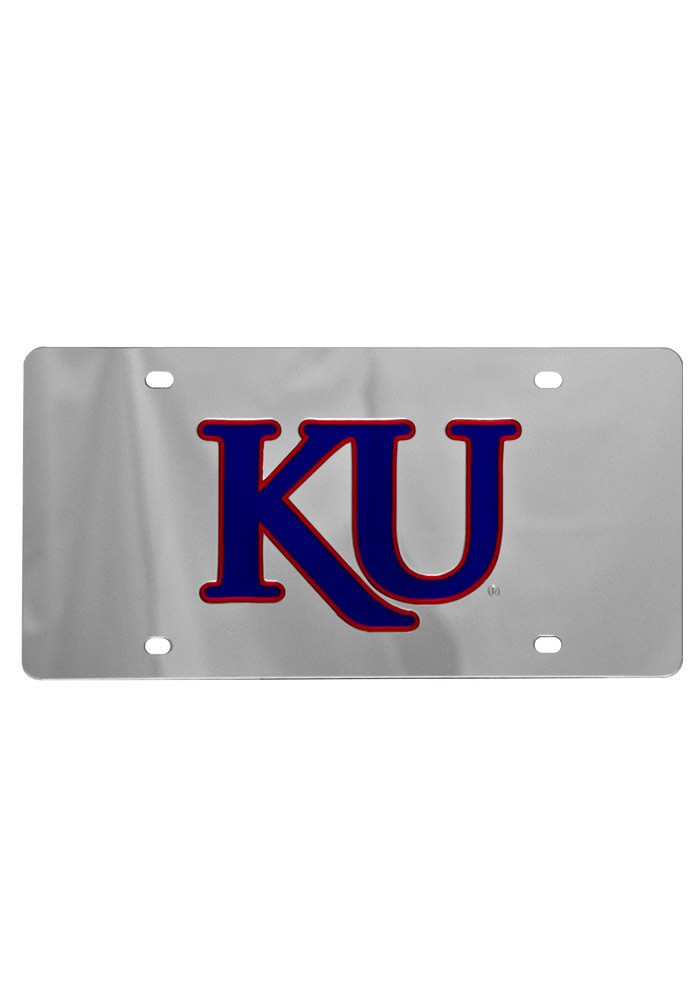 Kansas Jayhawks License Plate- Kansas Jayhawks SILVER Trajan KU ...