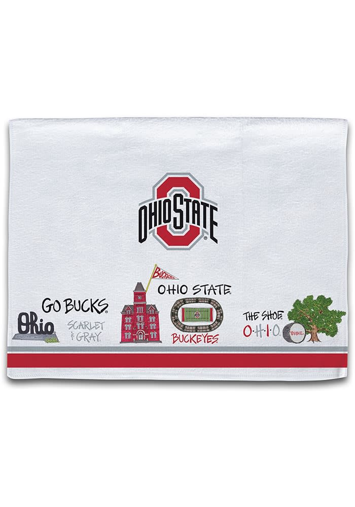 Ohio State Buckeyes White Campus Icons Towel - 2547460