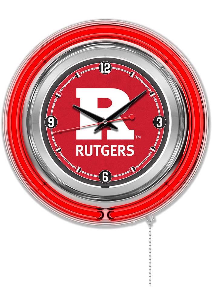Rutgers Scarlet Knights SILVERGREY Double Neon Wall Clock - 260121699