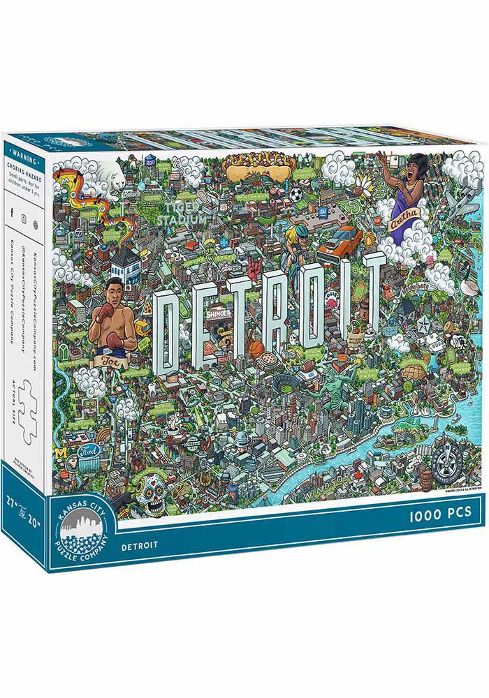 Detroit GREEN Map 1000 Piece Puzzle - 2610005