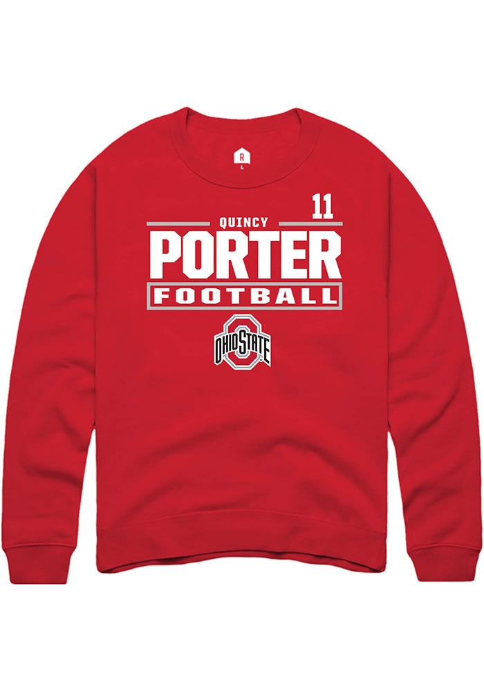 Quincy Porter Ohio State Buckeyes Mens SCARLET Football NIL Stacked Box ...