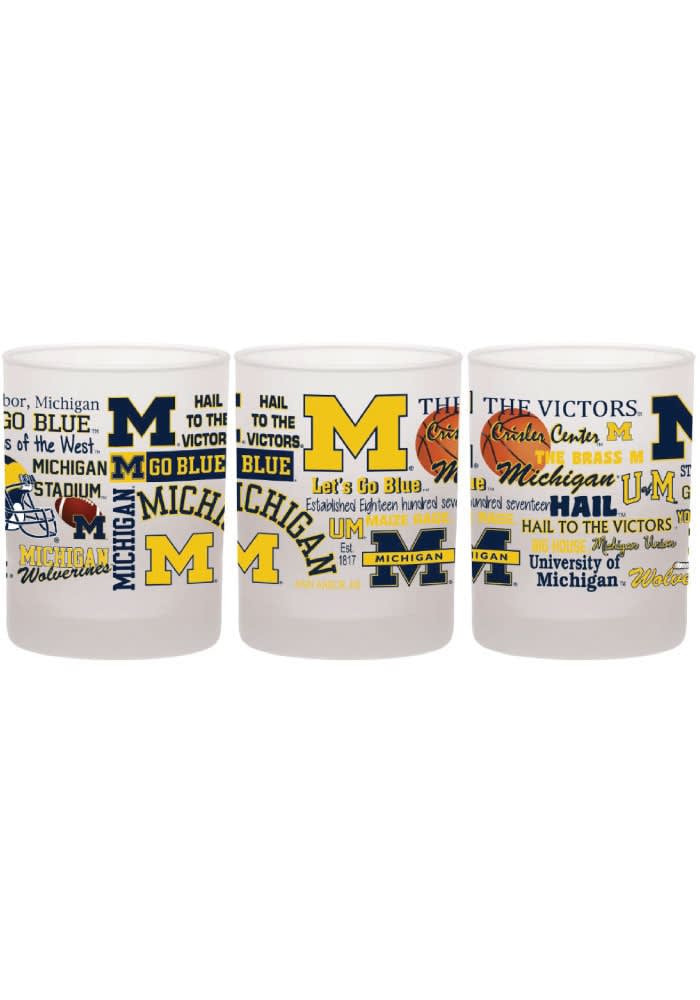 Michigan Wolverines YELLOW 14 oz Campus Wrap Rock Glass - 26300486