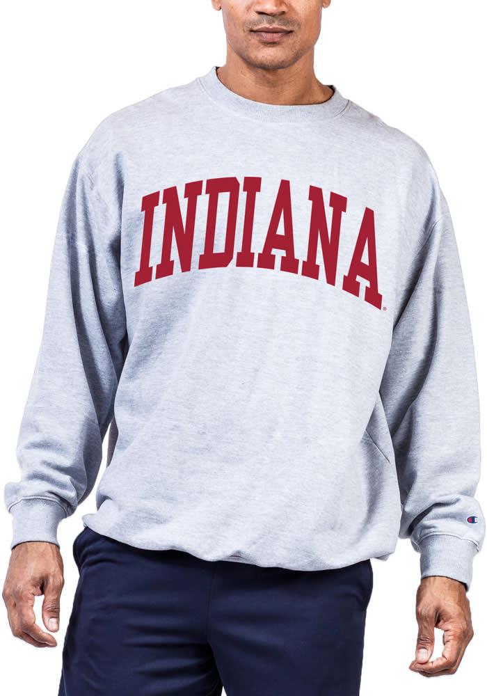 Indiana Hoosiers Mens GREY Reverse Weave Arch Name Crew Sweatshirt ...