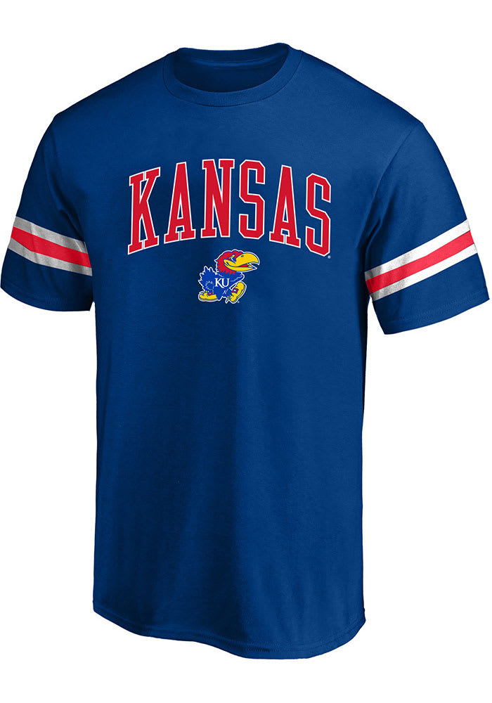 Kansas Jayhawks Mens ROYAL Arm Piece Knit Big and Tall T-Shirt - 26500246