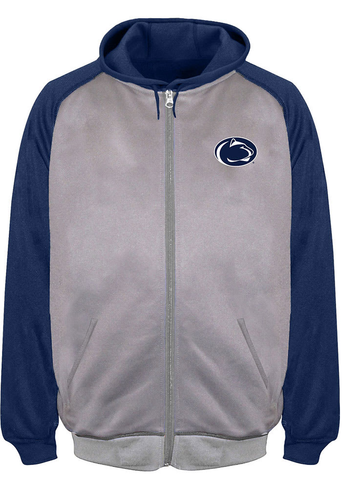 Penn State Nittany Lions GREY Raglan Contrast Big and Tall Zip ...