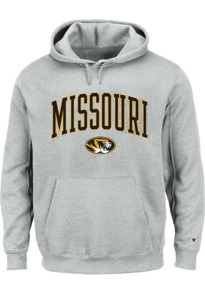 Missouri Tigers Mens Arch Mascot GREY Hoodie - 26500455