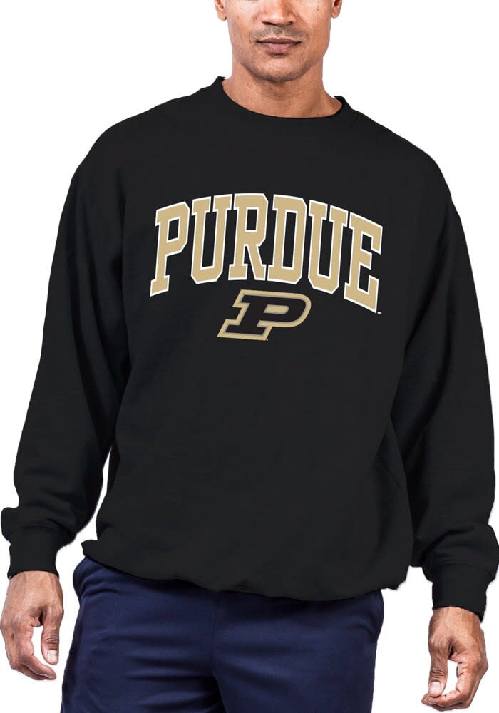 Purdue Boilermakers Mens BLACK Arch Crew Sweatshirt - 26500734