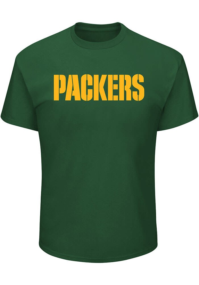 Green Bay Packers Mens GREEN Team Name Big and Tall T-Shirt - 2652933