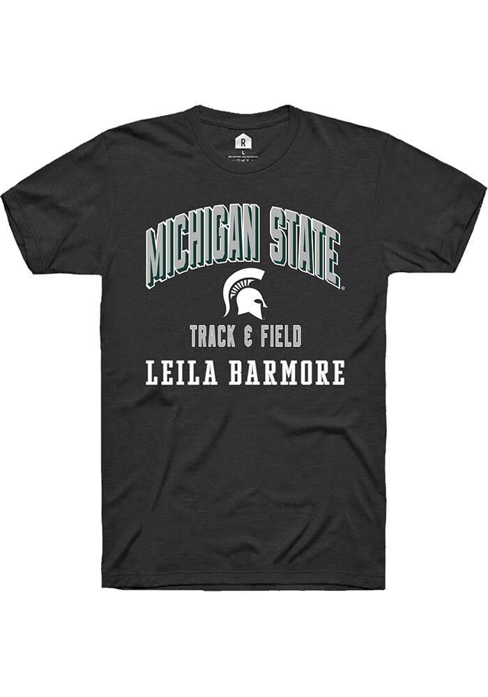 Leila Barmore Mens BLACK Michigan State Spartans NIL Arch Logo Player T ...