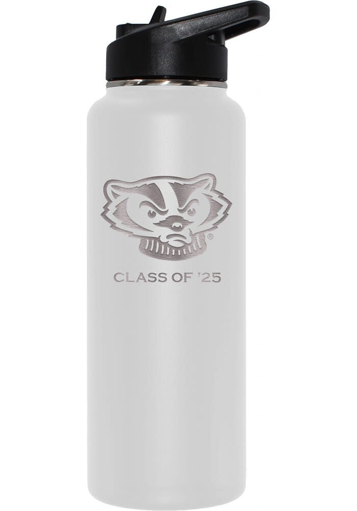 Wisconsin Badgers White Class of 2025 34oz Stainless Steel Bottle ...