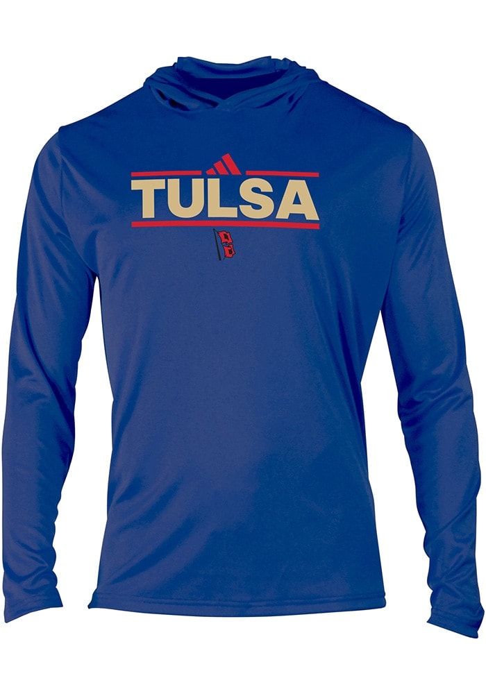 Adidas Mens ROYAL Tulsa Golden Hurricane 0 Primary Logo Hoodie - 27230522