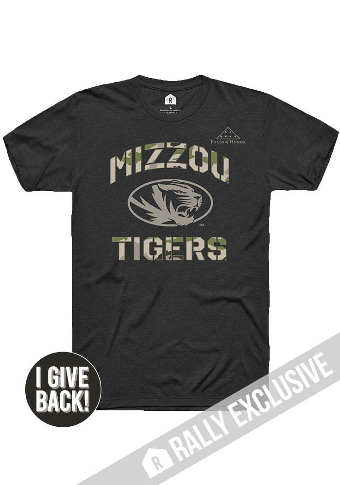 Rally Missouri Tigers BLACK Folds of Honor Camo Number One Short Sleeve ...