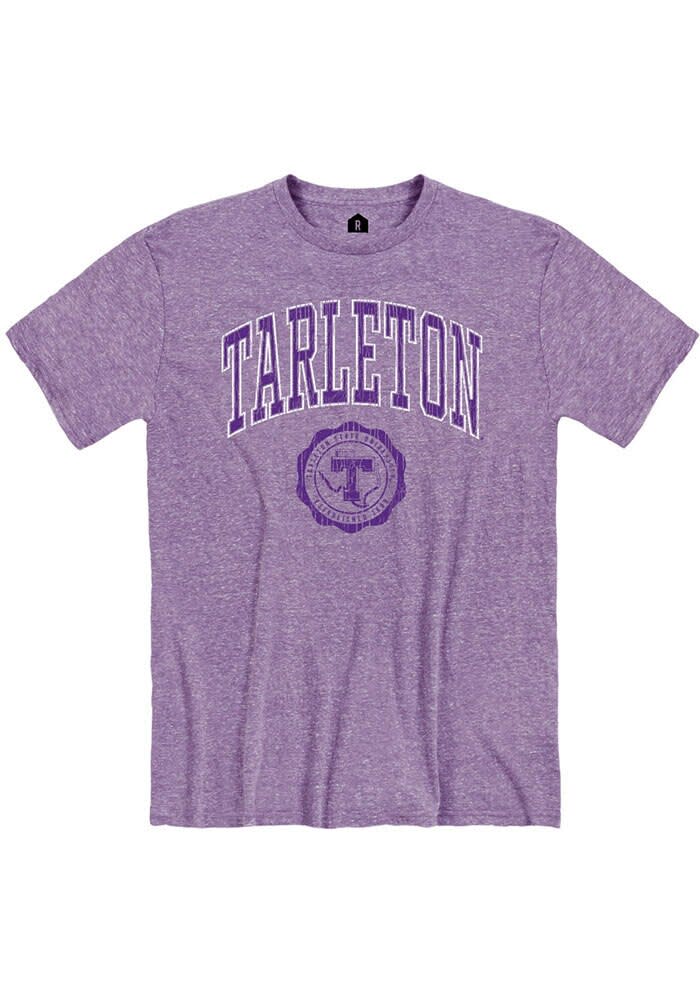 Rally Tarleton State Texans PURPLE Snow Heather Arch Seal Short Sleeve ...