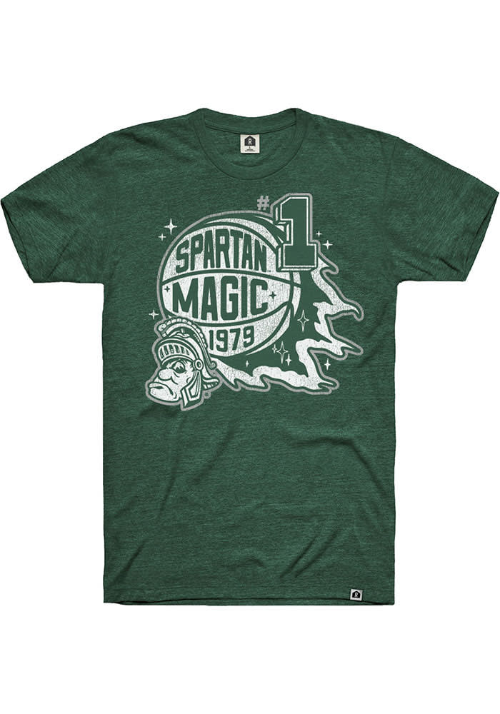 Rally Michigan State Spartans GREEN Spartan Magic Short Sleeve Fashion ...