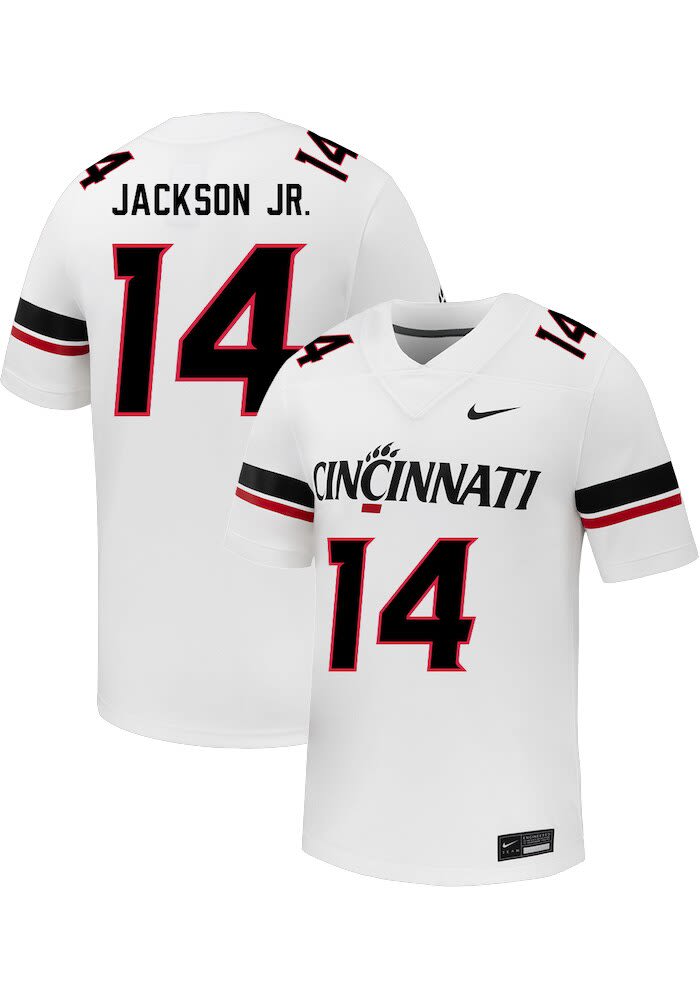 Barry Jackson Jr Mens White Cincinnati Bearcats Football NIL Name And ...