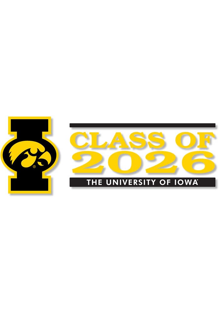 Iowa Hawkeyes GOLD 6x2 Class of 2026 Auto Decal - 277312140