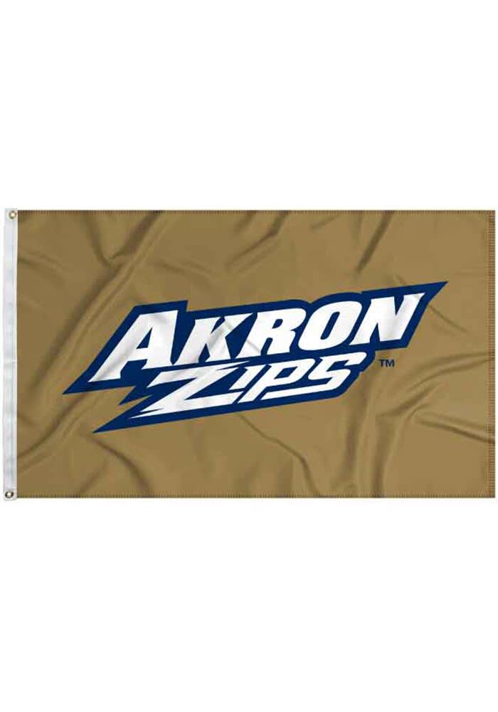 Akron Zips Script 3x5 Ft BLUE Silk Screen Grommet Flag - 2800235