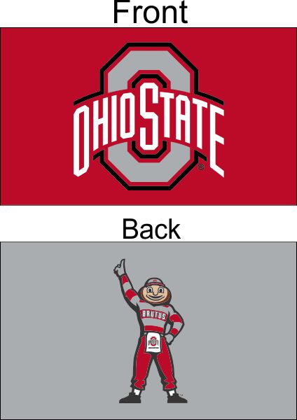 Ohio State Buckeyes Red 3x5 Ft Style Graphic Applique Flag - 2800252