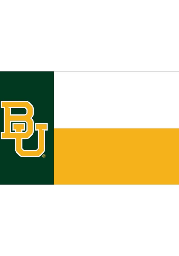 Baylor Bears Tricolor 3x5 Ft GREEN Silk Screen Grommet Flag - 2800297