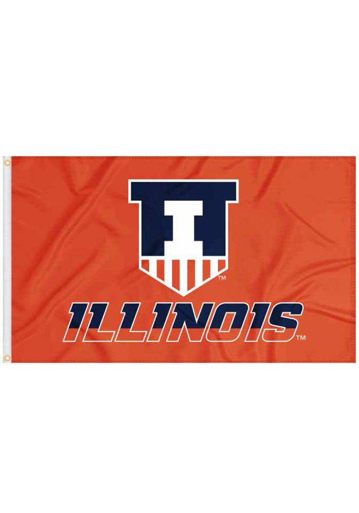 Illinois Fighting Illini 3x5 Victory Badge ORANGE Silk Screen Grommet ...