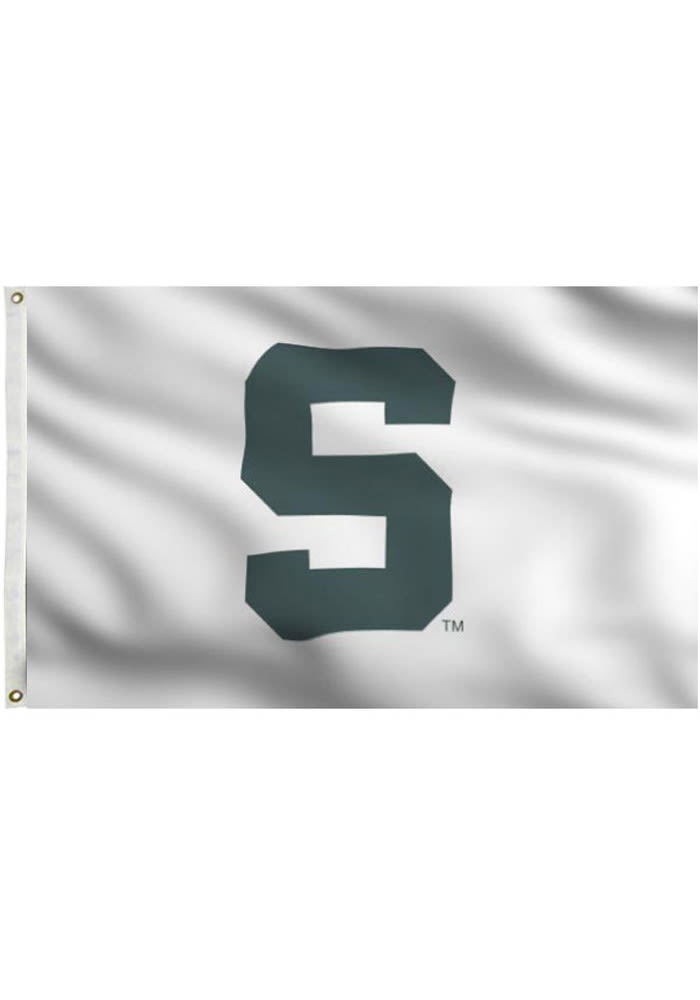 Michigan State Spartans White 3x5 White Grommet Applique Flag - 280095