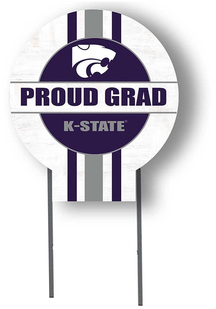White KH Sports Fan K-State Wildcats Grad graduation graphic Yard Sign