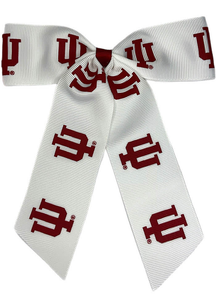 Indiana Hoosiers WHITE Cheer Baby Hair Ribbons - 2810518
