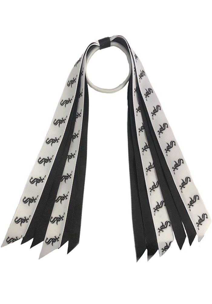 Chicago White Sox BLACK Mini Pony Streamer Kids Hair Ribbons - 2811207