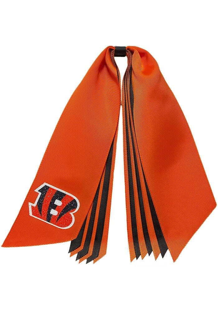 Cincinnati Bengals ORANGE Glitter Pony Streamer Kids Hair Ribbons - 2811304