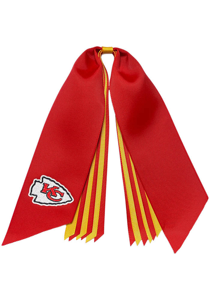 Kansas City Chiefs Red Glitter Pony Streamer Kids Hair Ribbons - 2811368