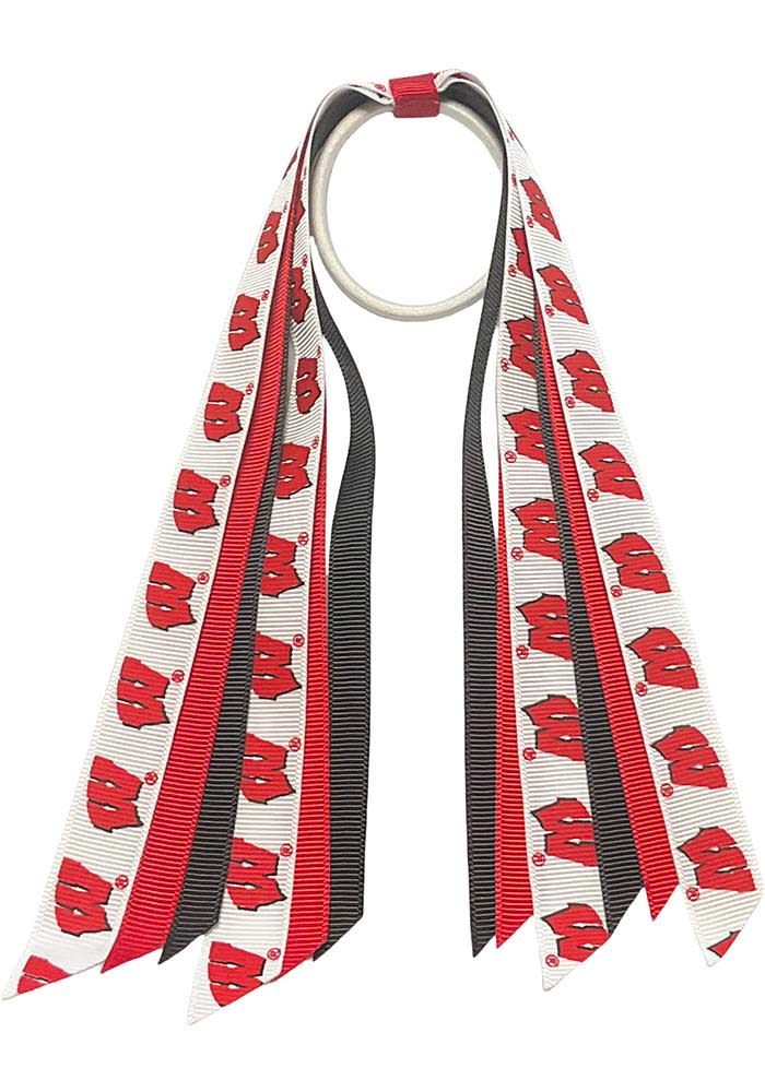 Wisconsin Badgers Red Mini Pony Kids Hair Ribbons - 2811434