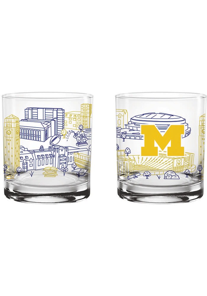 Michigan Wolverines Clear 14oz Campus Rock Glass 2840336