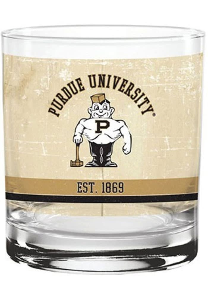 Purdue Boilermakers TAN 14oz Tan Retro Rock Glass - 2840641